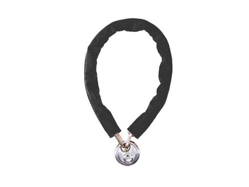 Leather Chain Lock Black